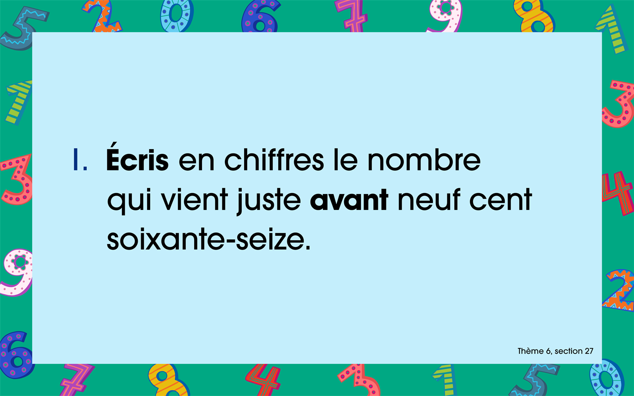 Jogging – Thème 6, section 27